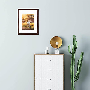 AUEAR, 11x14 Picture Frames 2 Pack, for 8x10 with Mat or 11 by 14 Gallery Wall Frame Vertical Horizontal Display (11x14, Walnut, 2-Pack)