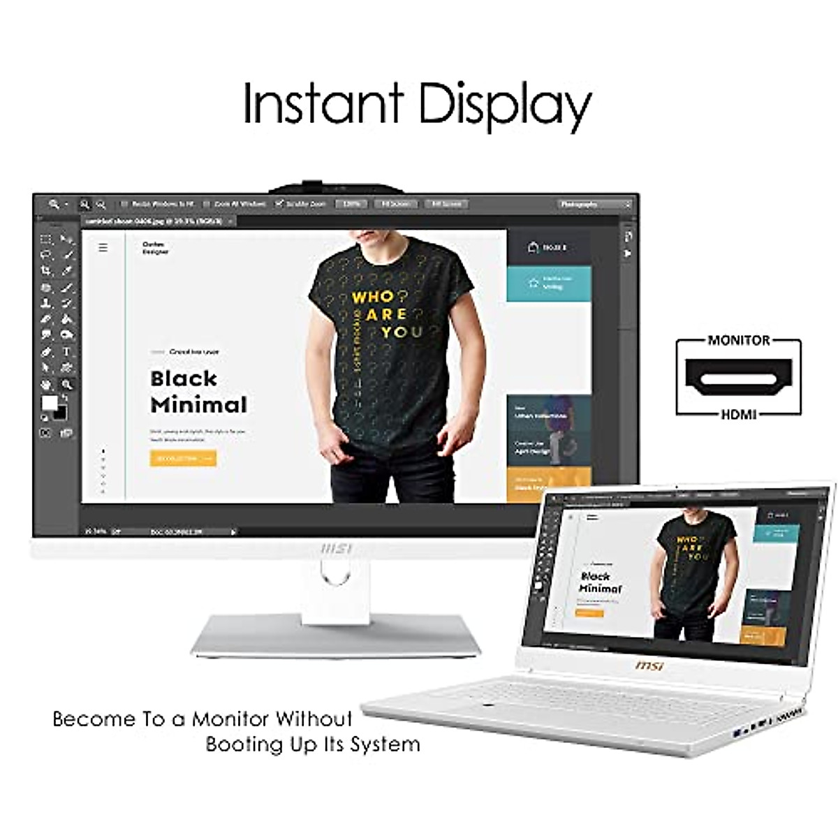 MSI Modern AM242TP AIO Desktop, 23.8" FHD Touchscreen, Intel Core i7-1165G7, 16GB Memory, 512GB SSD, WiFi 6, BT 5.1, FHD Webcam, White, Windows 10 Home (11M-487US)