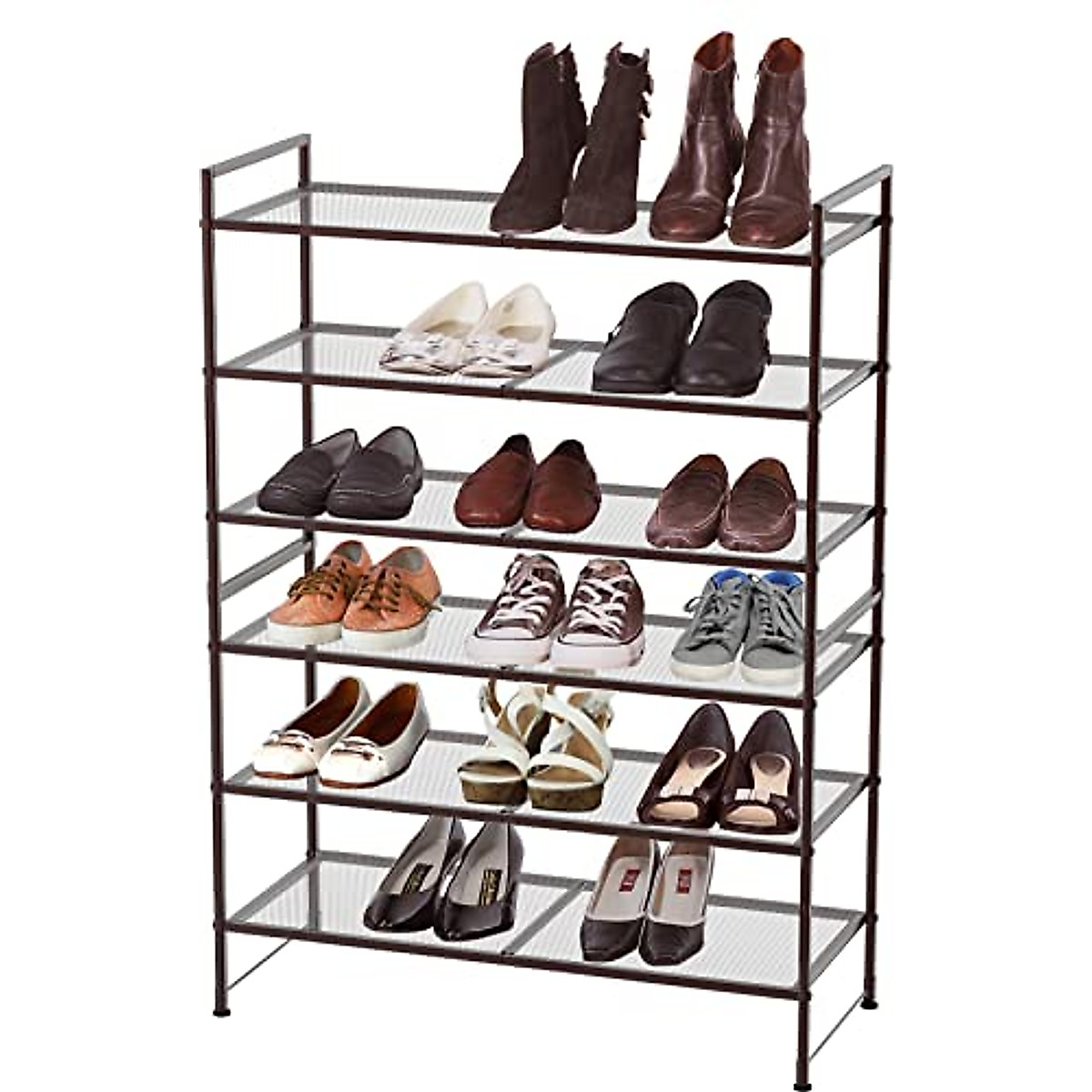 Simple Houseware 3-Tier Stackable Utility Shoes Organizer Rack, Bronze