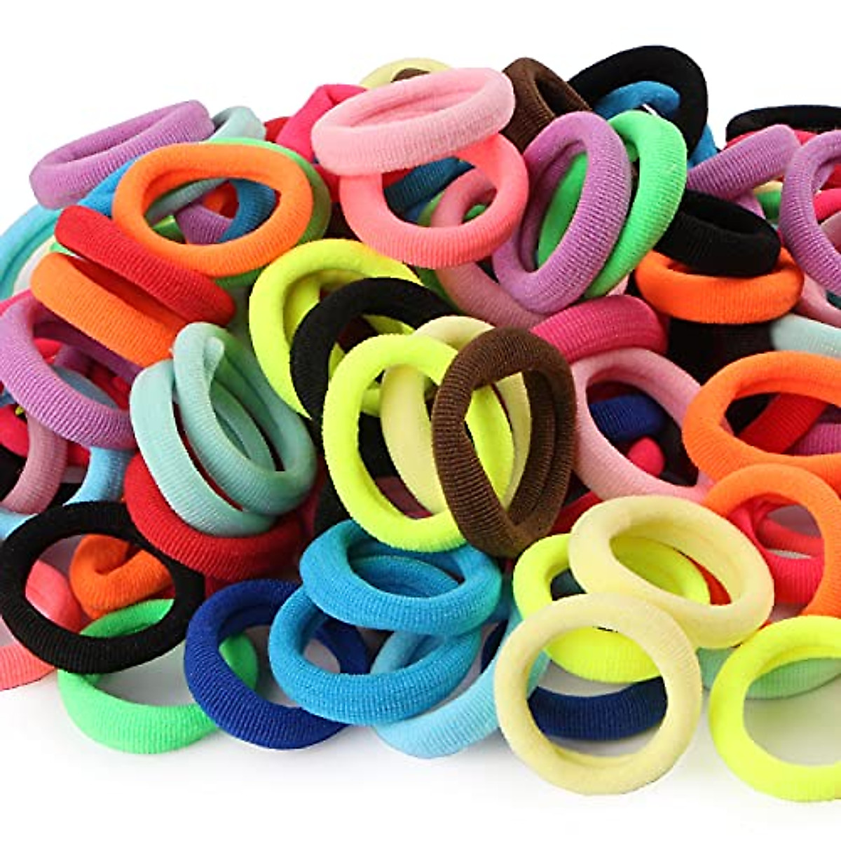 200Pcs Baby Hair Ties, Elastic Toddler Hair Ties, Multicolor Small Seamless Rubber Hair Bands Ponytail Holders for Infants Girls and Kids