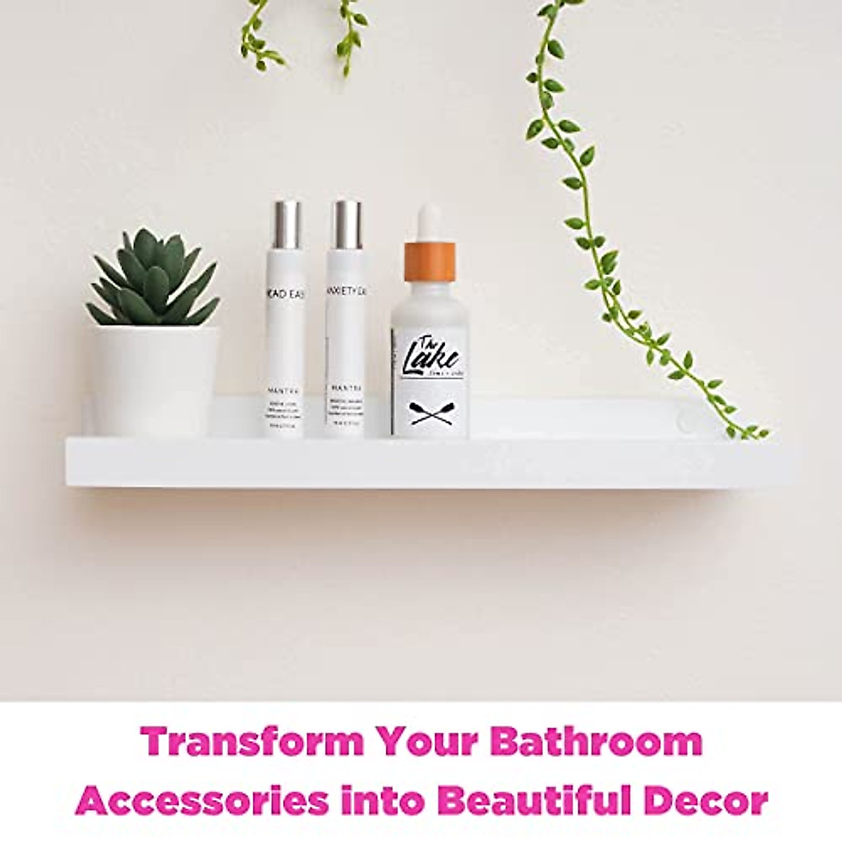 Hot Haus Decor Wall Shelves - Set of 2 White Floating Shelves - 12.75"x3.5"- Essential Oil Storage Wall Shelf - Nursery Bookshelf - Nail Polish Shelf - Spice Rack Floating Shelf - Essential Oil Shelf