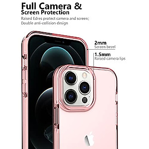 ArtsEvo Shockproof Clear Design for iPhone 14 Pro Case, Certified 6.6ft Drop Protection, Raised Edges Protect Camera and Screen,Pink