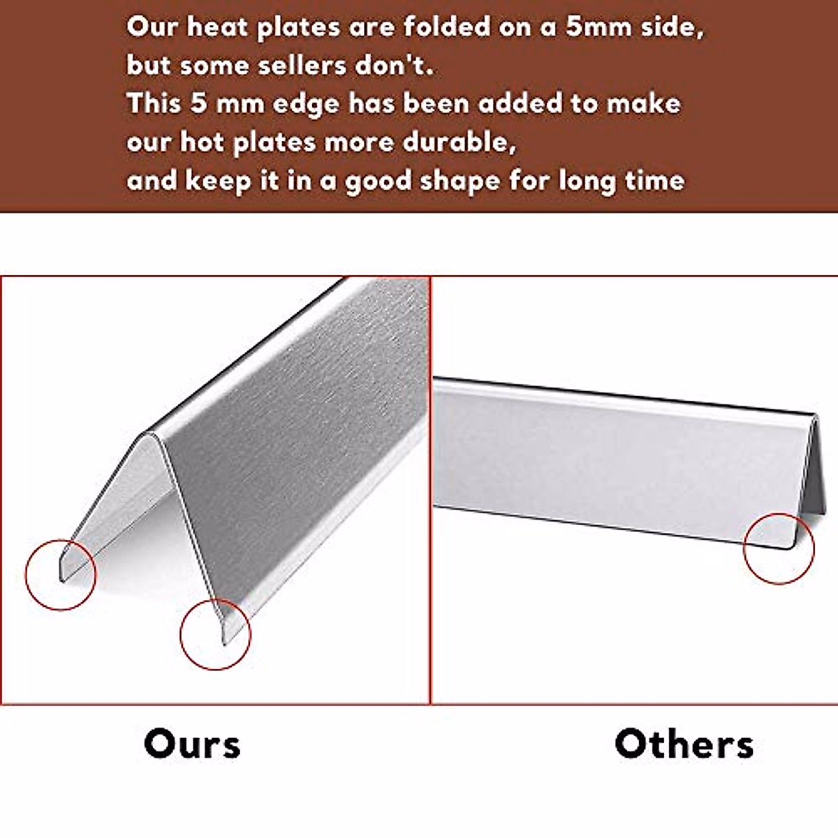 QuliMetal 15.3" Flavorizer Bars for Weber Spirit 300 and Spirit II 300, E310 E320 E330 S310 S320 S330 Series Gas Grills with Front Control Knobs,Grill Parts for Weber 7636, Stainless Steel