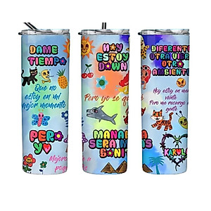 Latin Singer Music Sera Bonito Skinny Tumbler Cup 20 oz Stainless Steel Skinny with Lid and Straw Insulated Mug -