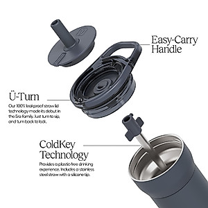 BrüMate Leap 12oz 100% Leakproof Kids Tumbler with Handle and Silicone Soft Straw | Drop Resistant Silicone Sleeve | For Kids 4+ | Insulated Stainless Steel | Cup Holder Friendly | (Nightfall Blue)