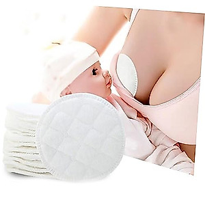 SAFIGLE 12Pcs Professional Breastfeeding Patches Breast-Feeding Washable White Absorbent Nursing pad Cotton Nursing Pads Breastfeeding Gel Pads Breast Milk Cotton Chest pad
