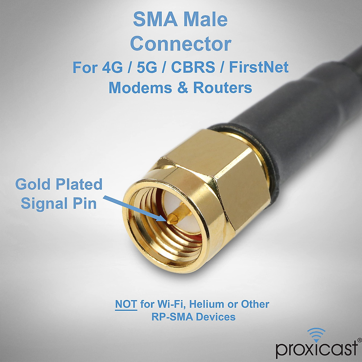 Proxicast 5-8 dBi 4G/5G External Magnetic High Gain Cell Antenna Compatible with Cisco, Cradlepoint, Netgear, Pepwave, MoFi, Digi, Sierra and Other Routers & Modems with SMA Connectors ANT-006-SMA-2PK