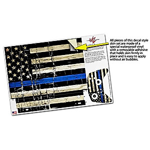 WraptorSkinz Decal Vinyl Skin Wrap Compatible with Xbox One X Console and Controller - Painted Faded Cracked Blue Line Stripe USA American Flag