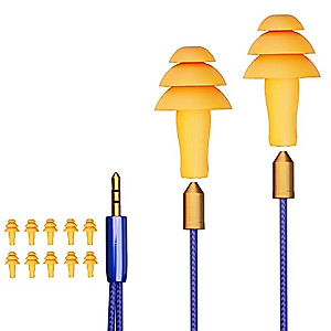 Work Earbuds Headphones, Cuzabe 10 Replacement Earbuds Wired in Ear Headphones for Work, Noise Cancelling Ear Plugs Earphones for Noise Reduction Motorcycle Riding Construction Work