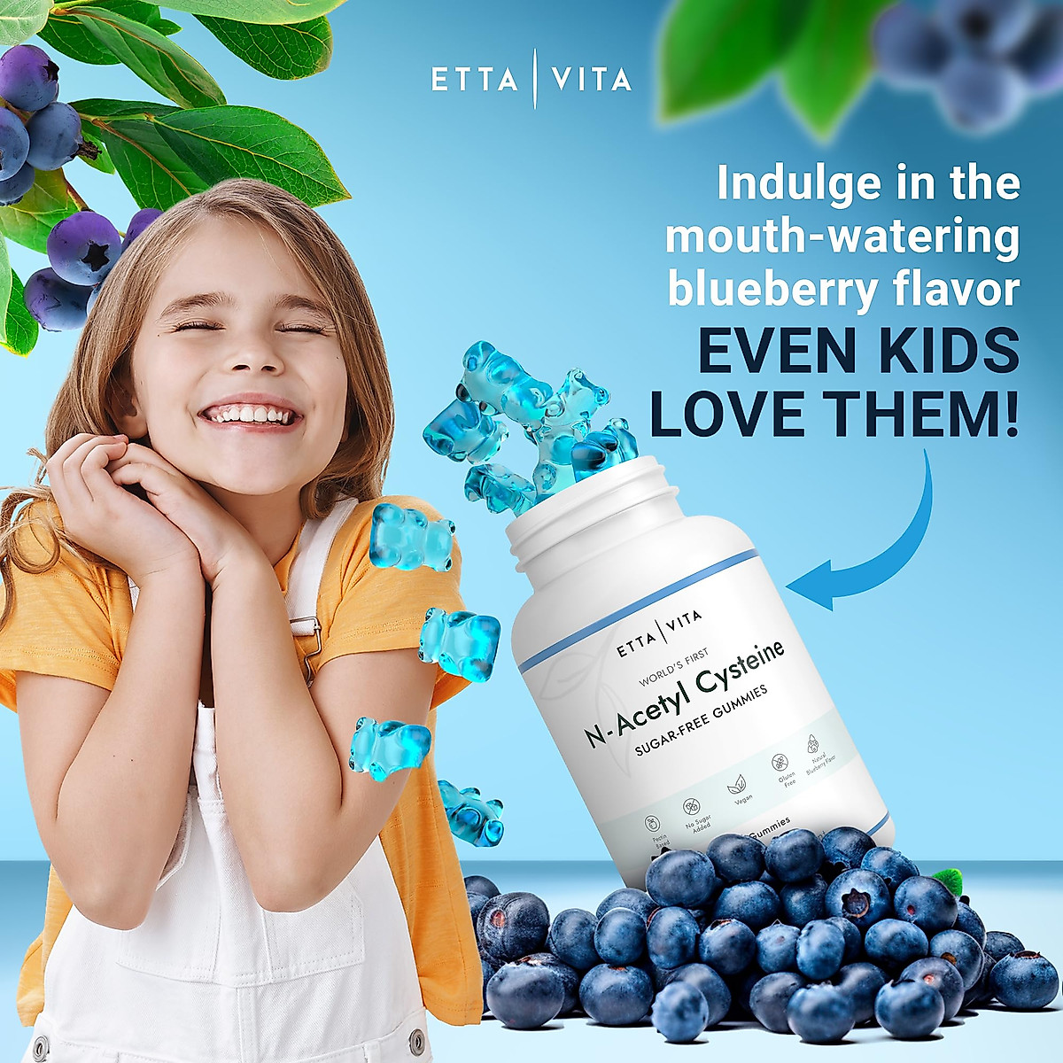 World's First Sugar-Free NAC Gummies, N-Acetyl Cysteine Supplement (MCT-Oil Coated for Absorption) NAC Supplement for Respiratory Health, Liver Detox & Cleanse, Kidney, Antioxidant Support, Vegan 60ct