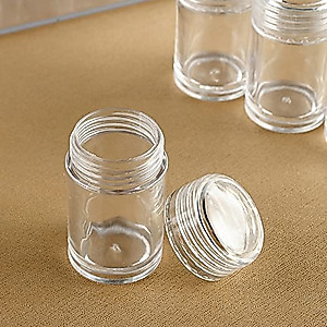 Tosnail 60 Clear Plastic Screw-Top Storage Containers for Diamond Painting, Beads, Sequins, Nails, Jewelry Making