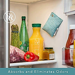 Moso Natural Air Purifying Bag for the Refrigerator and Freezer. (2 Pack) A Scent Free Odor Eliminator and Produce Saver