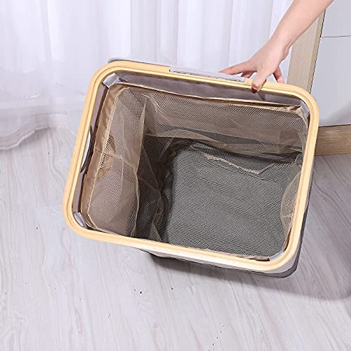 Large Laundry Basket with Wheels - 105L Collapsible Laundry Hamper with Lid and Removable Mesh Bag, Foldable Waterproof Dirty Clothes Basket for Laundry Room, Closet, Toys Storage Hamper Easy Carry