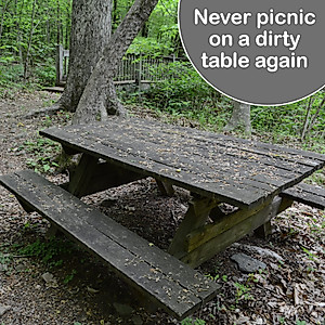 LINPRO 6ft and 8ft Fitted Picnic Table Cover and Bench Covers. These 2 Most Common Sizes Reusable Outdoor Picnic tablecloths with Elastic Will Cover Most Camping Picnic Tables and Folding Tables.