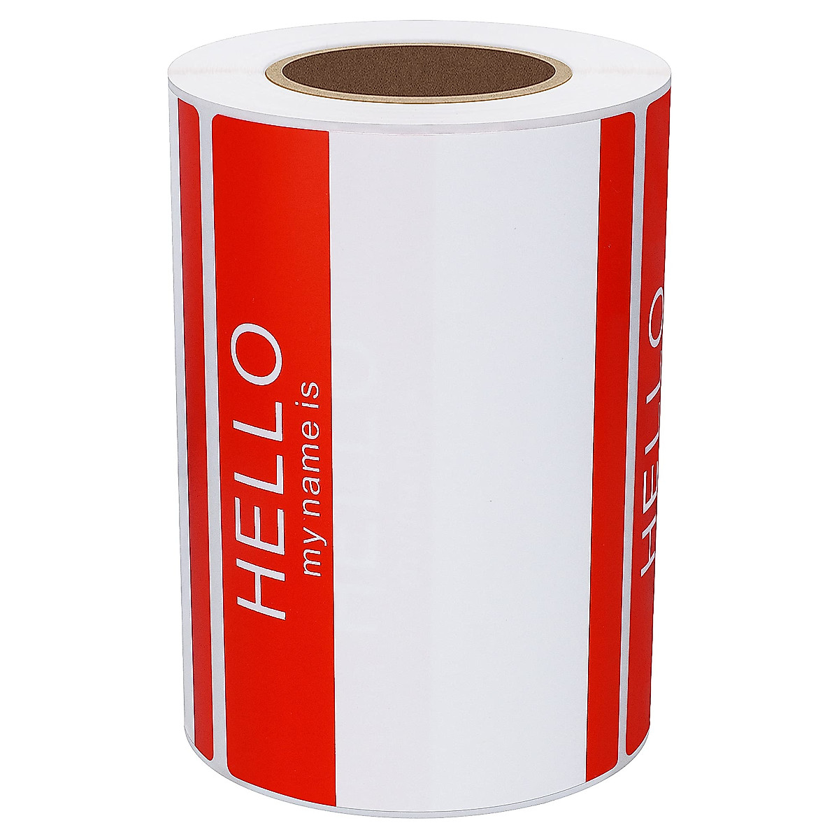 Hybsk Hello My Name is Red Name Tag Identification Stickers 3-1/2” x 2-3/8” Total 200 Labels Per Roll (Red)