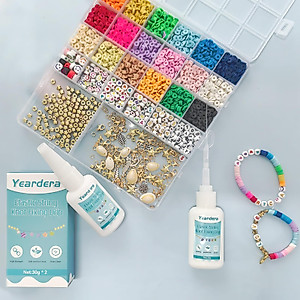 Bracelet String Professional Elastic String Kont Fixing Drip 60g, Clear Bracelet Glue, Keep Stretchy Bracelet String Stay Perfectly Tied for Clay Beads, Jewelry Making Supplies（2pcs 30g/1pcs）