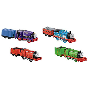 Thomas & Friends Motorized Toy Trains Really Useful Engine Pack, Set of 4 Character Vehicles for Preschool Pretend Play Kids Ages 3+ Years