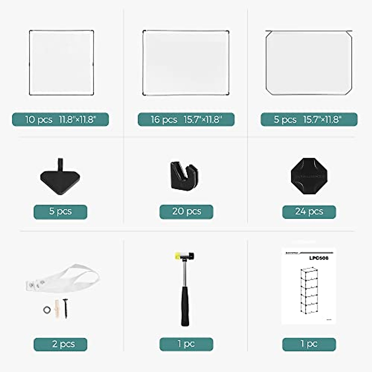SONGMICS Shoe Rack, 10-Slot Storage Organizer Unit with Doors, Portable Cube Shoe Storage Organizer, Plastic Modular DIY Storage Shelf, Closet Divider for Clothes Bags Toys, Transparent ULPC506T01
