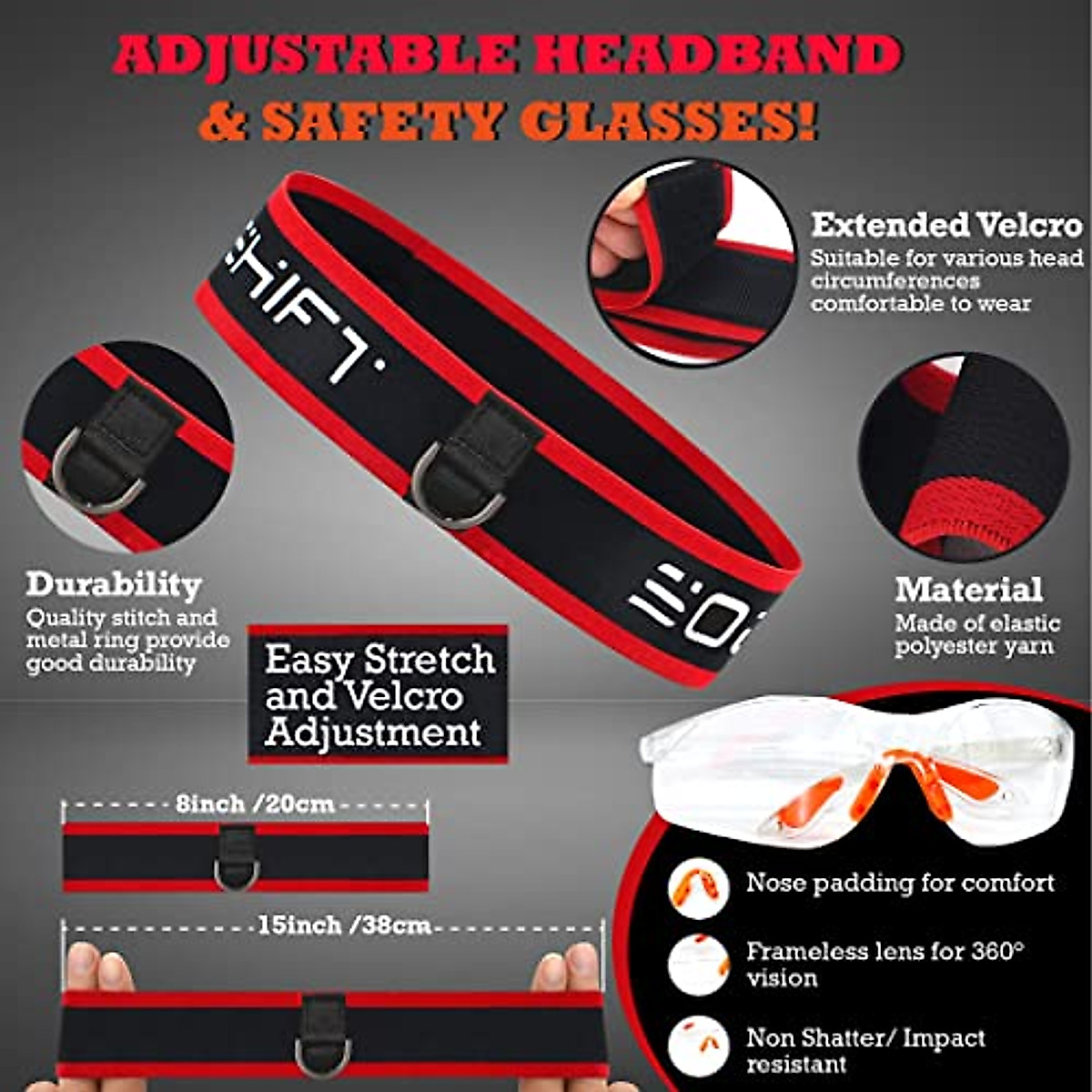 Soul Shift - 4 X Boxing Reflex Balls and Reaction Ball and Safety Glasses - Hand Eye Coordination, Boxing Reflex Ball Headband, Boxing MMA Training Equipment, Punching Ball