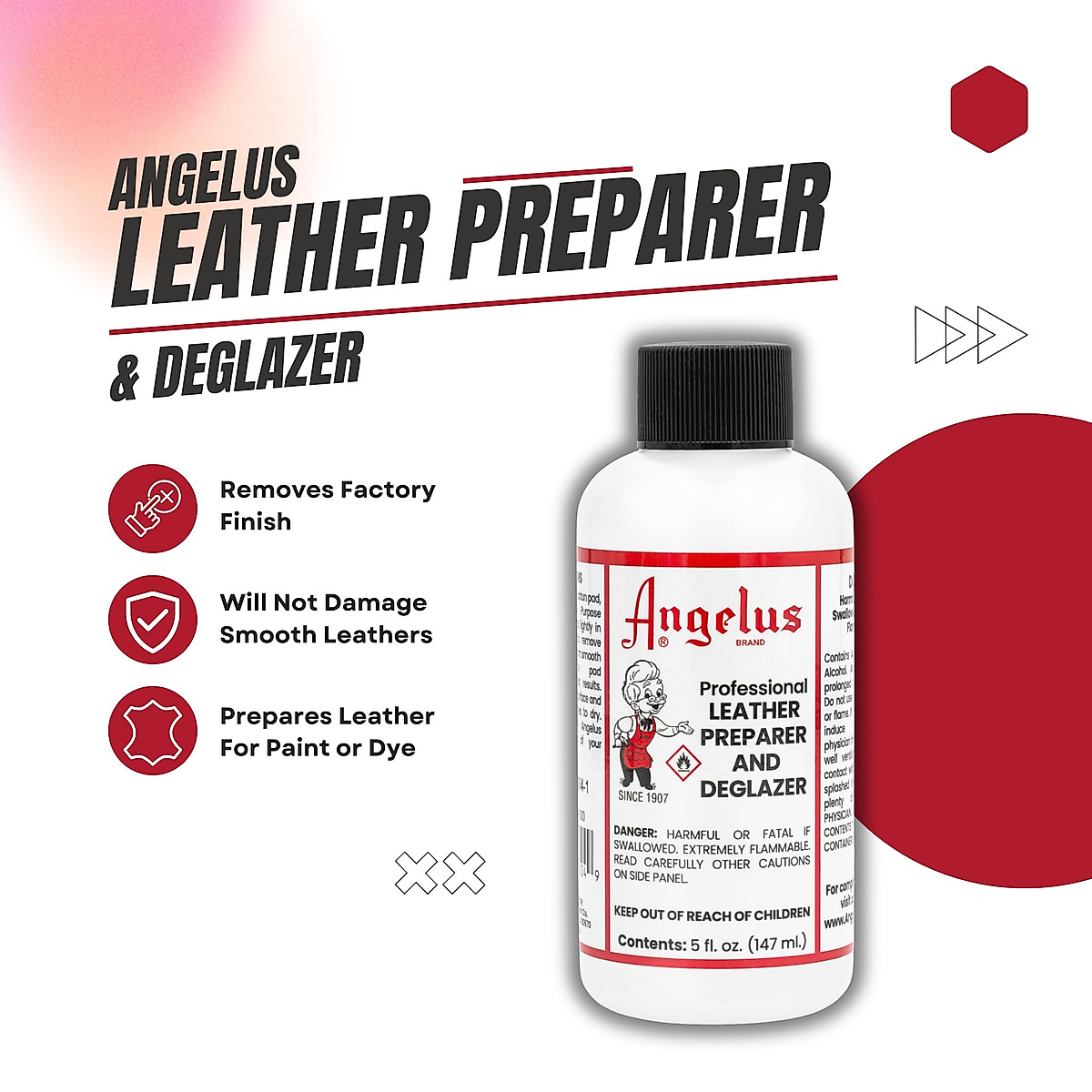 Angelus Leather Preparer & Deglazer 5 Oz