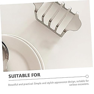 PHENOFICE Toast Rack Accessories for Display Shelf Show Rack Sign Kitchen Bread Rack Stainless Air Fryer Pans Metal Toast Stand Toast Storage Holder Metal Bread Rack Silver Stainless Steel
