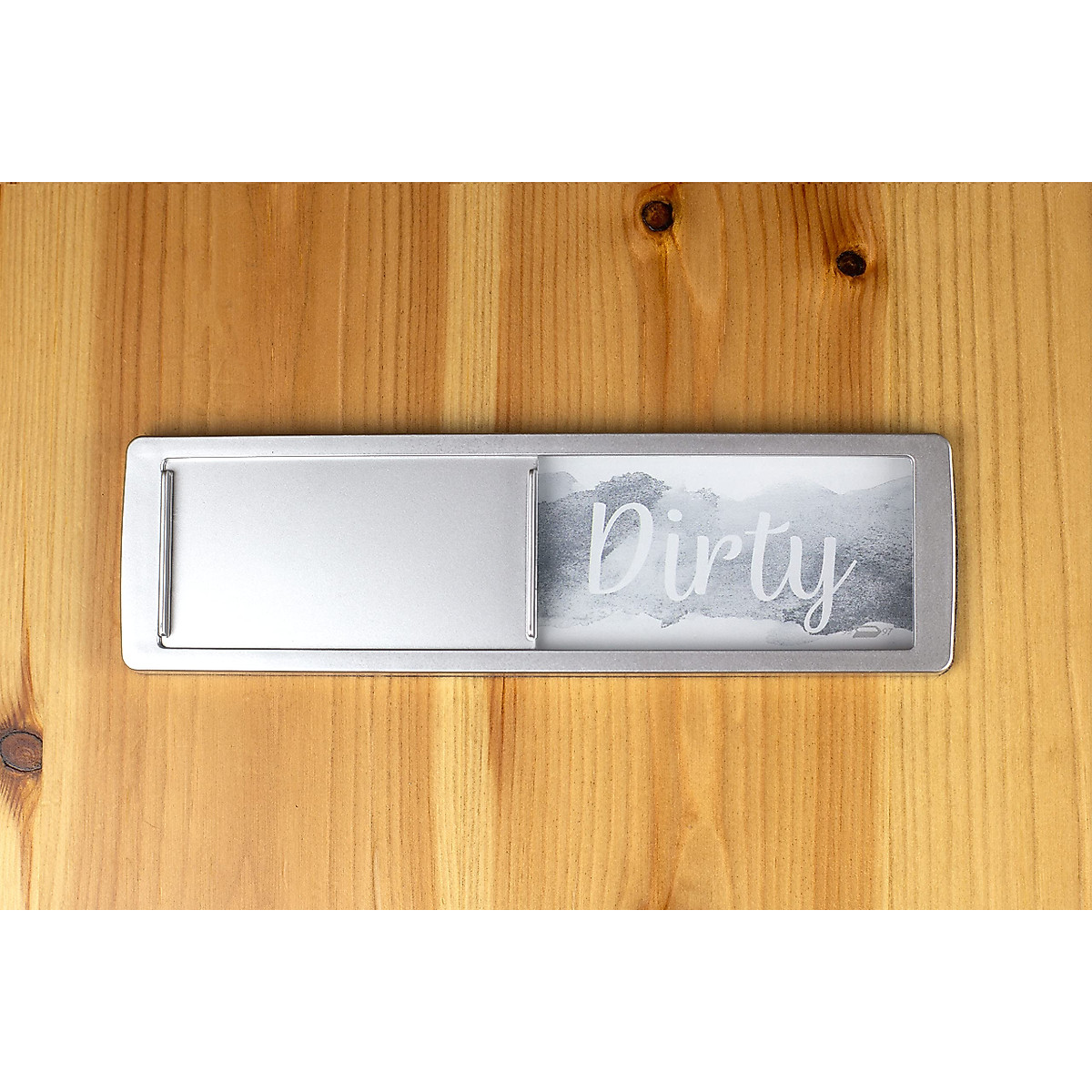 Aqua & Gray Sliding Clean Dirty Magnet for Dishwasher, Strong Dirty Clean Dishwasher Magnet, Aqua Watercolor Dish Indicator with 2 Adhesive Stickers