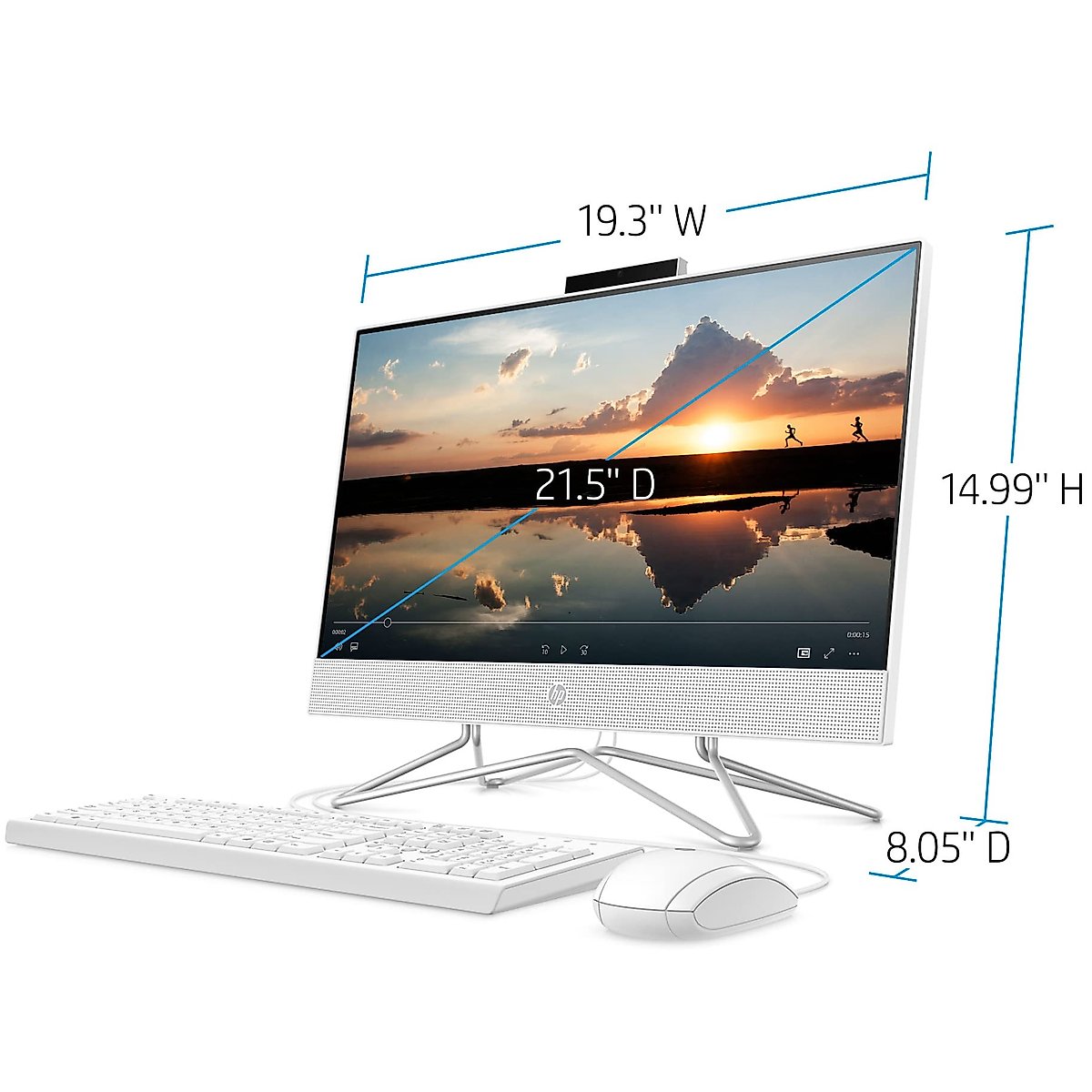 HP 22 AIO 21.5" FHD Business All-in-One Desktop Computer, Intel Celeron J4025 Up to 2.9GHz, 16GB DDR4 RAM, 1TB PCIe SSD, WiFi, Bluetooth, Keyboard and Mouse, Windows 11 Pro
