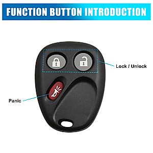 uxcell New 3 Buttons Key Shell Keyless Entry Fob Remote Control Case Replacement 21997127 for Cadillac for Chevrolet for GMC for Hummer