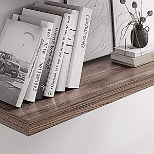 JPND Floating Shelf, Set of 2 Wall Shelves,30 in W x 12.75 in D x 2 in H Wooden Floating Wall Shelf with Invisible Brackets for Living Room/Bedroom/Bathroom/Kitchen Storage and Decor, Walnut