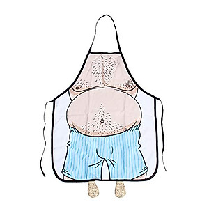 Cabilock Mens Apron Cooking Kitchen Aprons Funny Muscular Man Belly Bib Apron Adjustable Neck Apron Cooking Baking Grilling BBQ Apron Gag Gifts for Women Men Restaurant Server Kitchen Apron