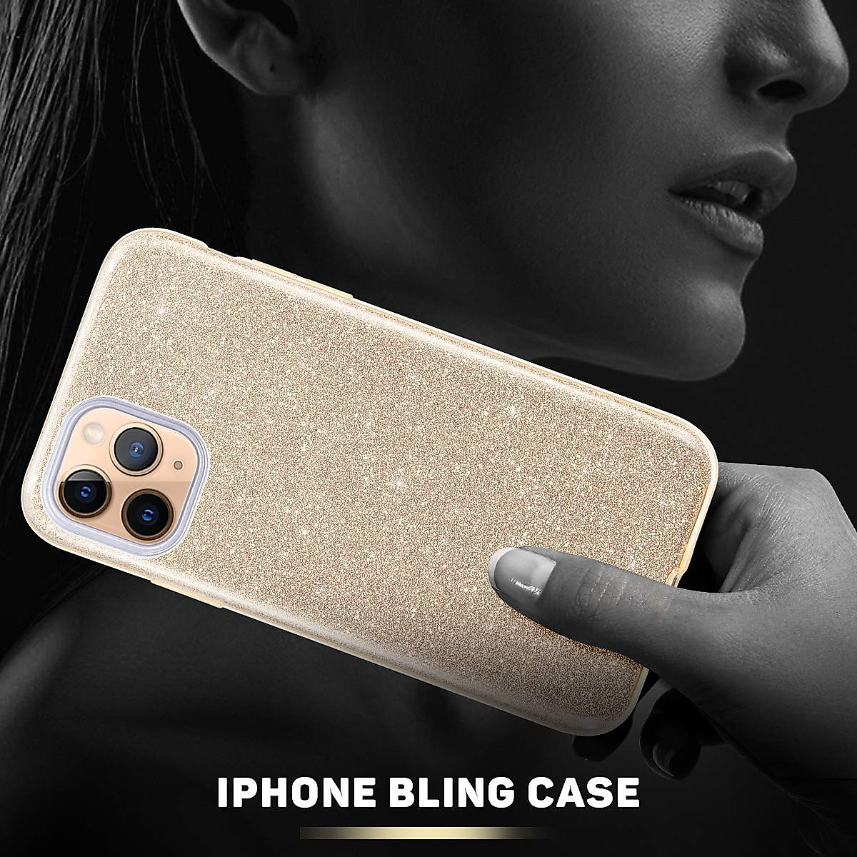MATEPROX Compatible with iPhone 11 Pro Max case,Bling Sparkle Girls Women Protective Case for iPhone 11 Pro Max 6.5 inch(Gold)