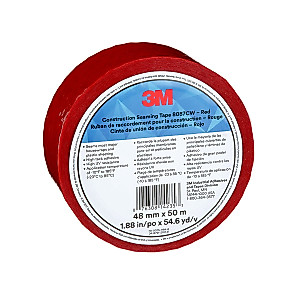 3M Construction Seaming Tape 8087CW, 1 Roll, Red, 48 mm x 50 m, Sheathing Tape for Seaming, Splicing, Sealing, and Repairing Moisture Barriers, Flexible in Cold Weather and High Heat