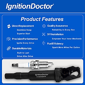 IgnitionDoctor Ignition Coils and Iridium Spark Plugs Pack of 6 Compatible with Select 2006-2013 BMW 128i 328i X3 X5 Z4 & 3.0L Models UF592 0221504470