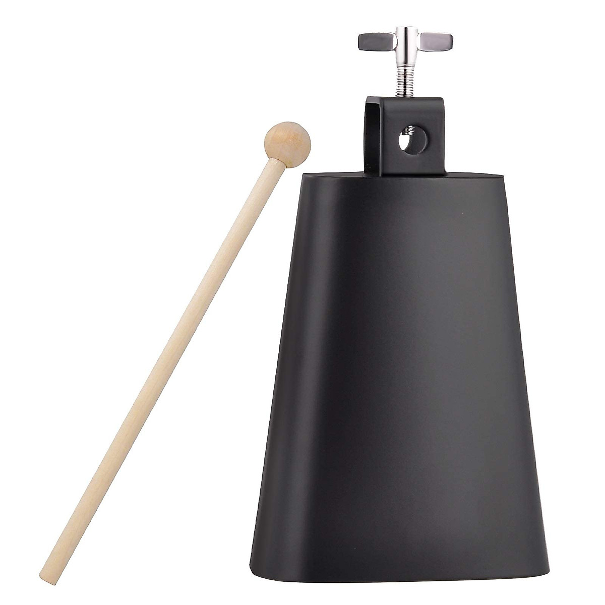 EASTROCK 6 Inch Metal Steel Cowbell and Black Rattles Hand Percussion Set for Drum Set, Band accompaniment, Party