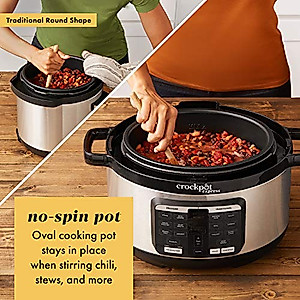 Crock-Pot Express 6 Quart Electric Pressure Cooker and Food Warmer, Programmable Pressure Cooker with Timer, Stainless Steel (2109296)