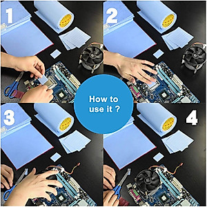 Marame Thermal Pad 1.5 W/mK 100x100x5mm Soft High Efficient Thermal Conductivity Thermal Pads IC Chipset Northbridge for CPU GPU Heatsink Blue