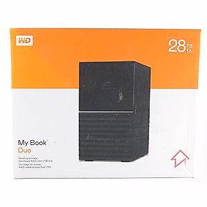 Western Digital 28 TB My Book Duo Desktop RAID USB 3.1 External Hard Drive and Auto Backup Software, Black