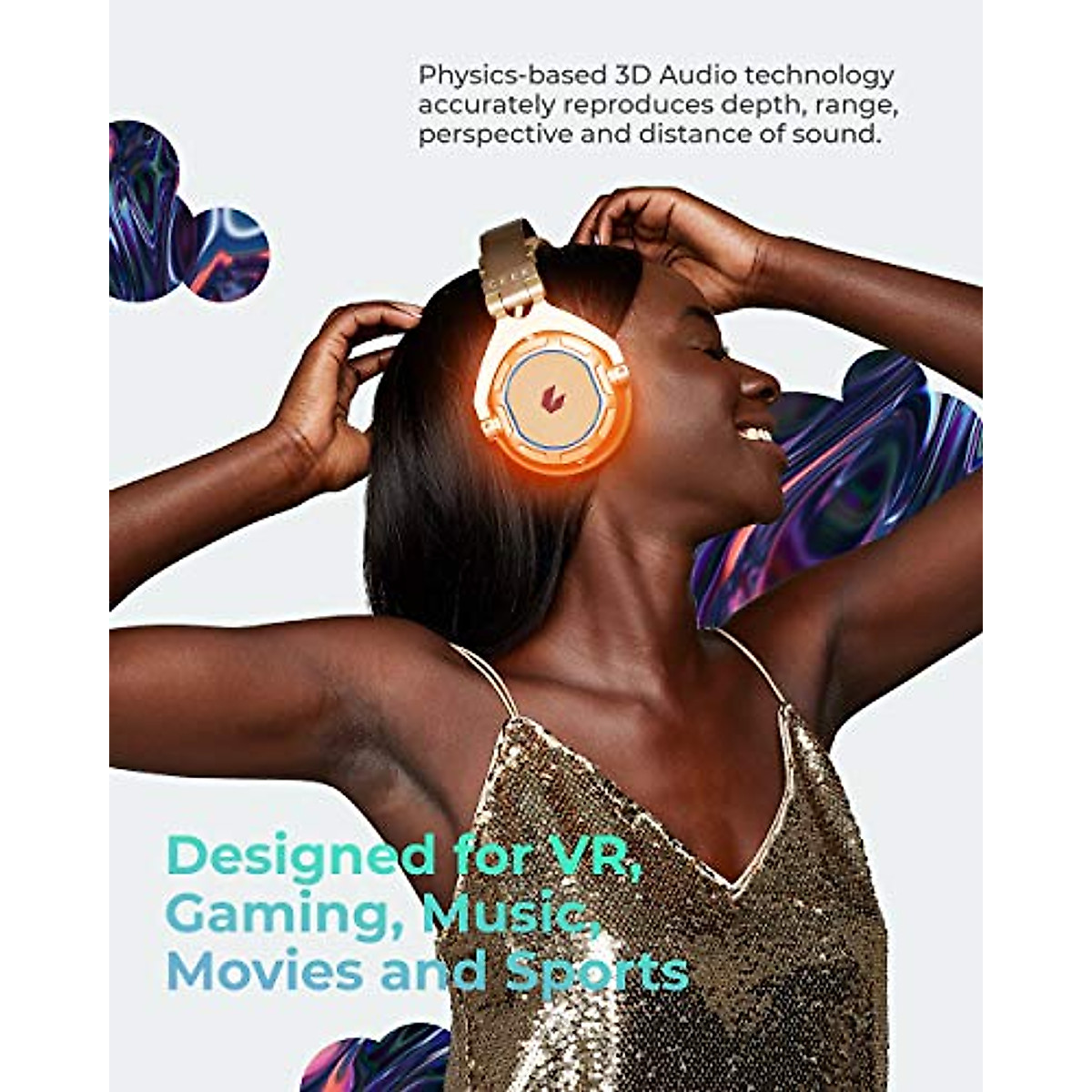 CEEK VR 360 Advanced Wireless Bluetooth Headphones, Gold