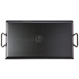 Lodge CRSGR18 Carbon Steel Griddle, Pre-Seasoned, 18-inch & SCRAPERPK Durable Pan Scrapers, Red and Black, 2-Pack