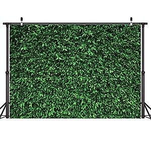 LYWYGG 7x5FT Green Leaves Photography Backdrops Nature Backdrop Birthday Background for Birthday Party Seamless Photo Booth Prop Backdrop CP-87
