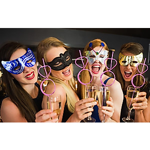 GREAWOD 12pcs Glitter Bachelorette Party Decorations Straws, Bride party Favors Bridal Shower Wedding Engagement Party Decorations,1 Pink Glitter Bride Straws And 11 Pink Glitter Diamond Ring Straws