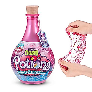 Oosh Potions Slime Surprise (Pink) by ZURU DIY Slime Kit with Sparkles, Beads, Glittler, Stress Relief, Party Favors, Magical Fluffy Putty Slime for Kids and Girls Ages 6+