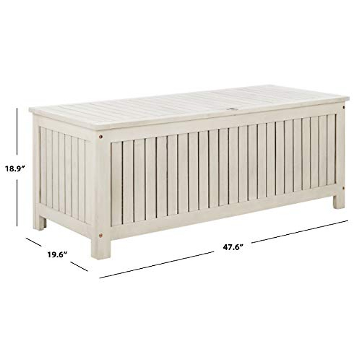 Safavieh PAT7037C Outdoor Abri White Storage Cushion Box