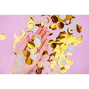 Gold Confetti 1 inch Table Confetti Glitter 5000 pcs for Wedding Party Decoration or Filled Balloons