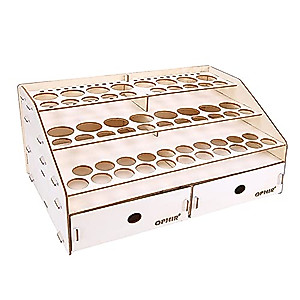 DYRABREST 2 Drawers Paint Rack Stand Pigment Ink Bottle Paints Tool Storage with Cabinet Holder Organizer, Detachable Assembly 80-hole paint rack + Manual