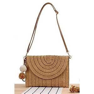 NociHah Straw Clutch Purses for Women Envelope Woven Clutch Handbags Summer Shoulder Bags
