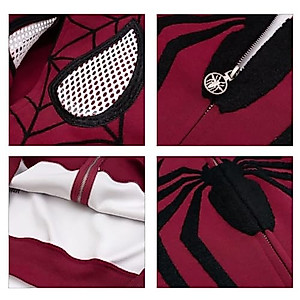 Josfey Y2k Hoodie Pink Spider Hoodie Graphic Hoodies Zip Up Hoodie Y2k Kawaii Jacket Sweater Oversized Sweatshirt for Women (Dark Red,Medium,Medium,Regular,Regular)