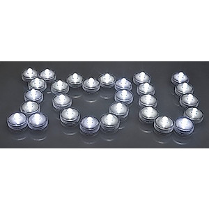 SAMYO Set of 36 Waterproof Wedding Submersible Battery LED Tea Lights Underwater Sub Lights- Wedding Centerpieces Party Decorate (White)