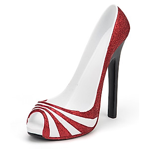 Hilarious Home High Heel Wine Bottle Holder - Four Attractive Style Variations Available (Striped)