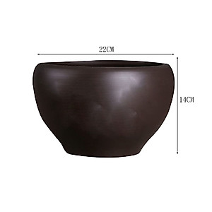 BUNCC Purple Sand Classical Succulent Plant Pot Bonsai Pots Garden Plant Flowerpot Round Ceramic Chinese Style Plant Pot Home Decor